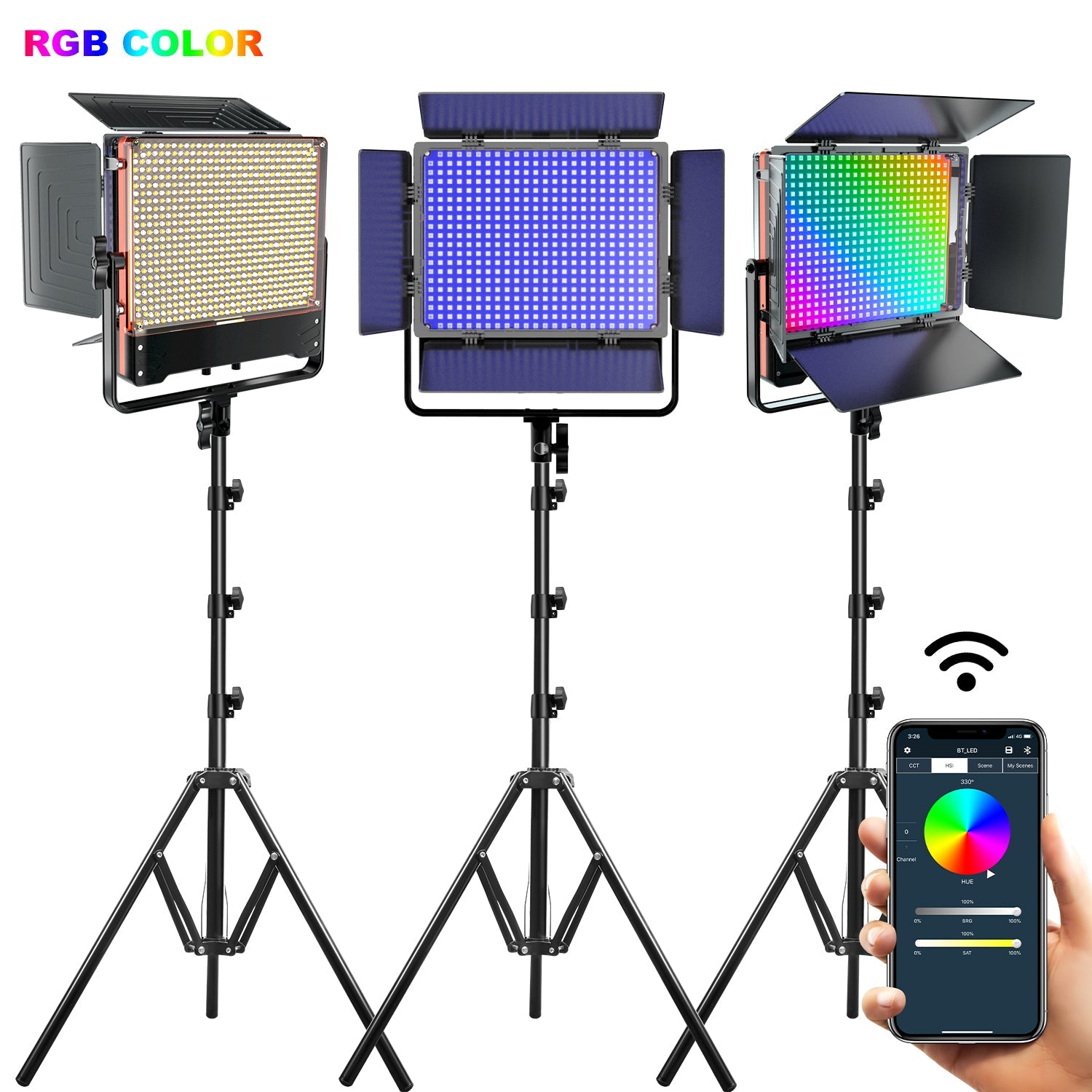 GVM 50SM 50w Bi-color & RGB Double-sided Light Soft Panel LED Video Li ...
