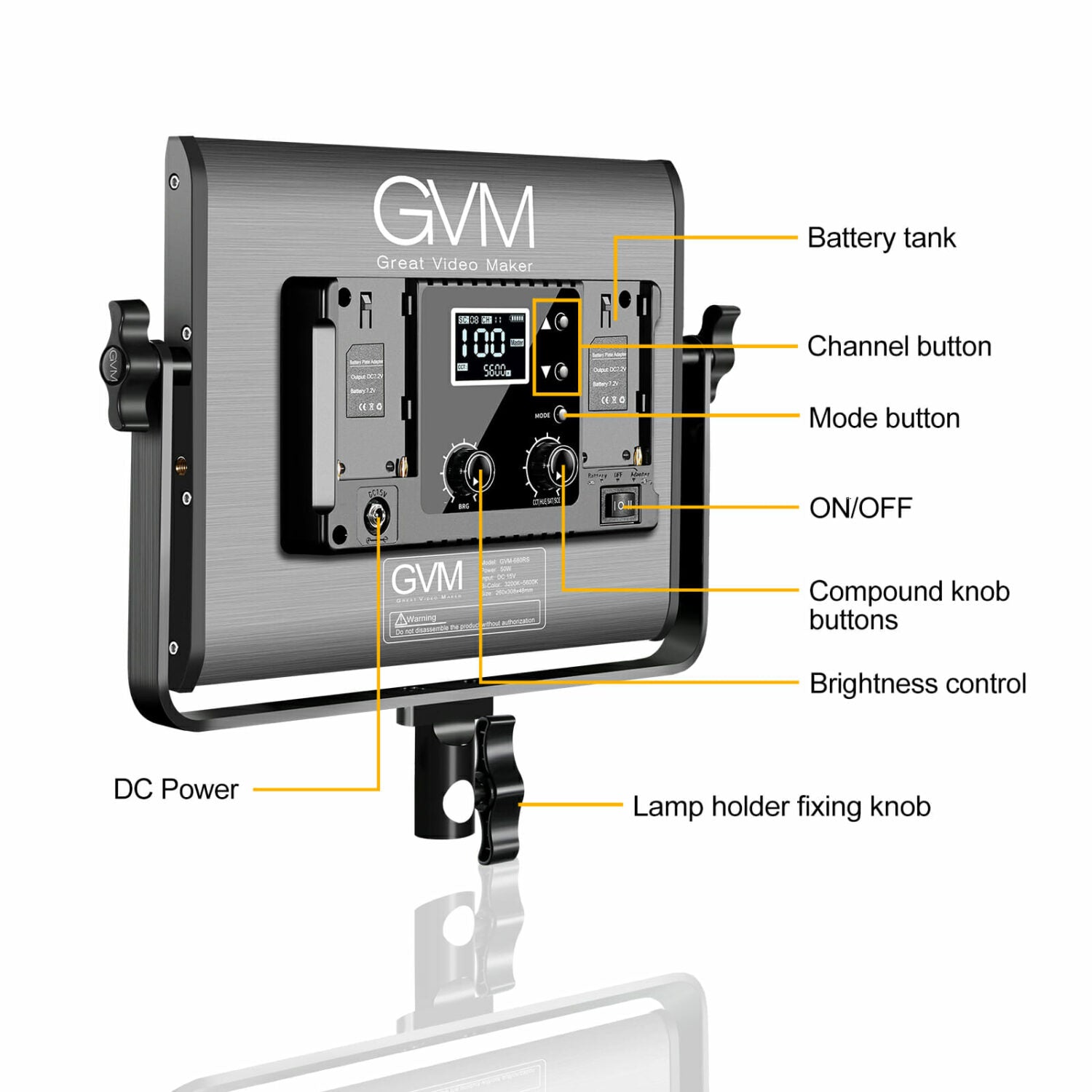 GVM RGB LED Video Light with Lighting Kits, 680RS 50W Led Panel Light ...