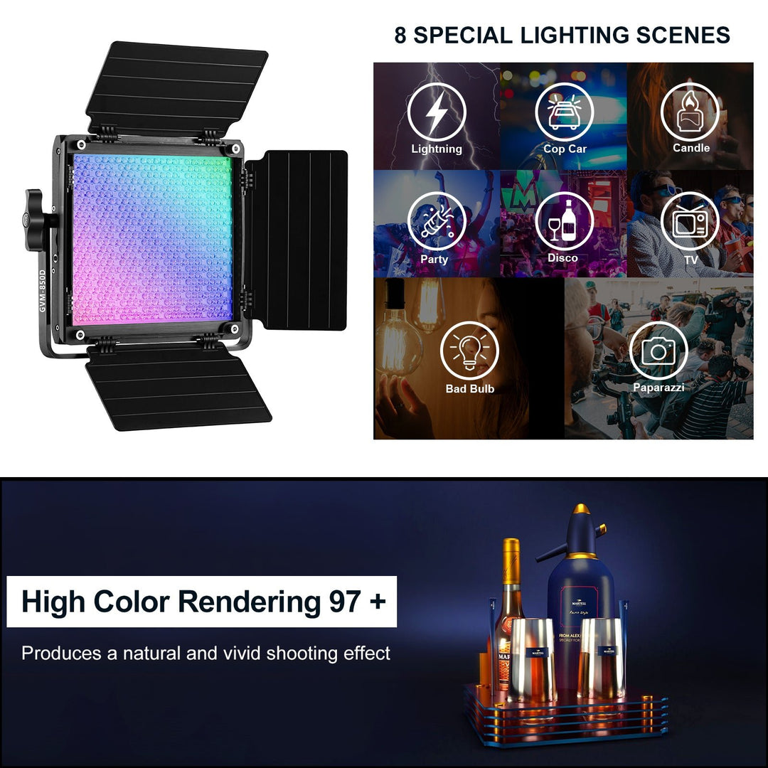 GVM 850D rgb led studio video light kit – JIAN CHENG TECHNOLOGY INC.